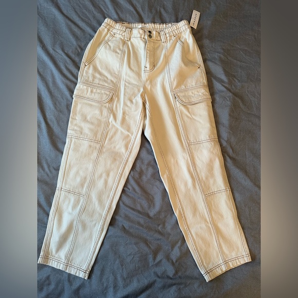 PacSun | Other | Bone Cream Color Cargo Pants With Brown Stitching ...